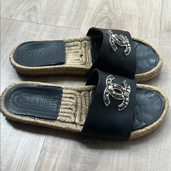 CHANEL | Shoes | Chanel Black Sandals Authentic | Poshmark
